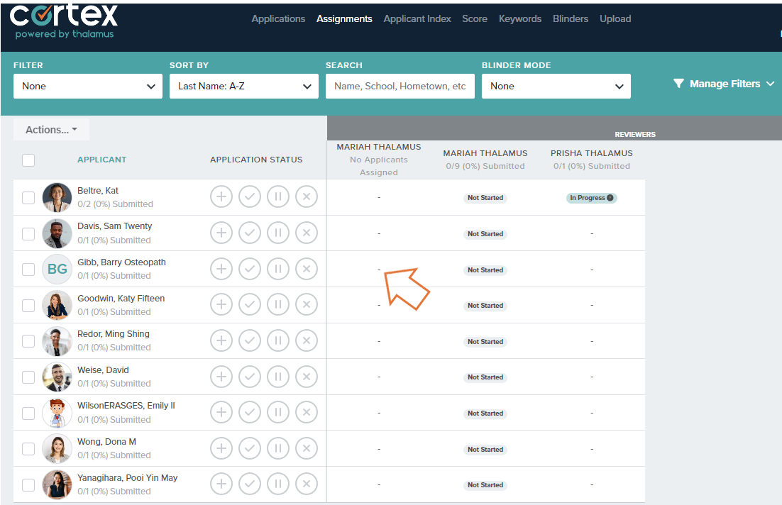 Cortex - Managing Applicant Assignments and Status – ThalamusGME