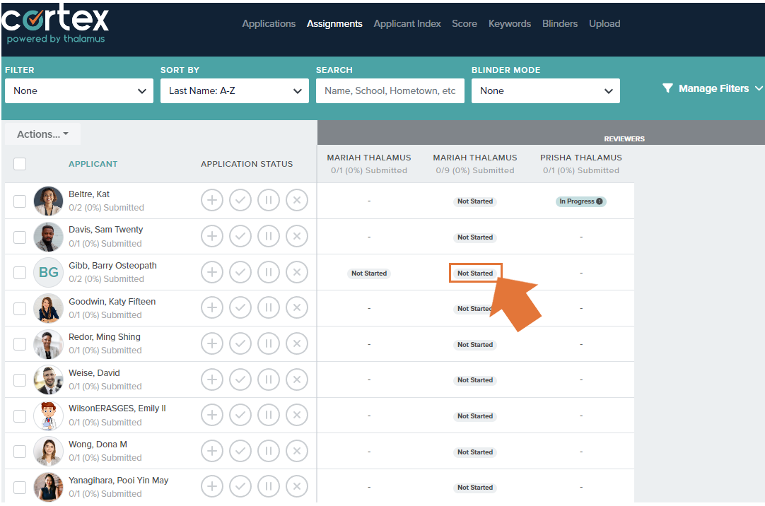 Cortex - Managing Applicant Assignments and Status – ThalamusGME