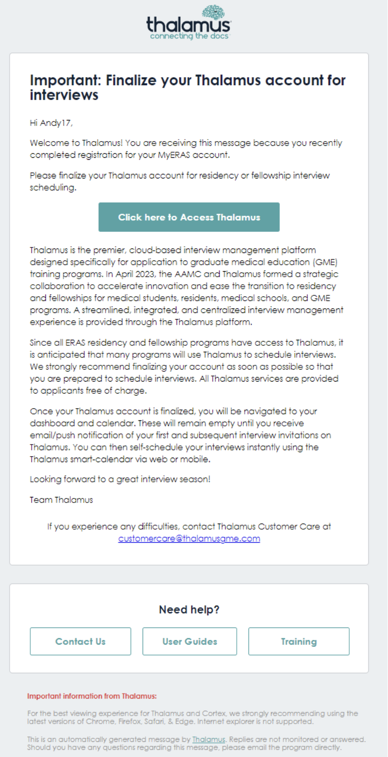 Creating your Thalamus Applicant Account – ThalamusGME