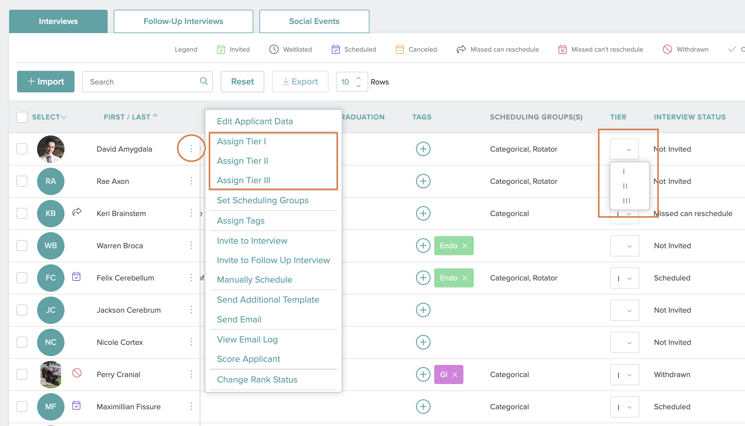 Assigning Tiers to Applicants on your Applicant Dashboard – ThalamusGME