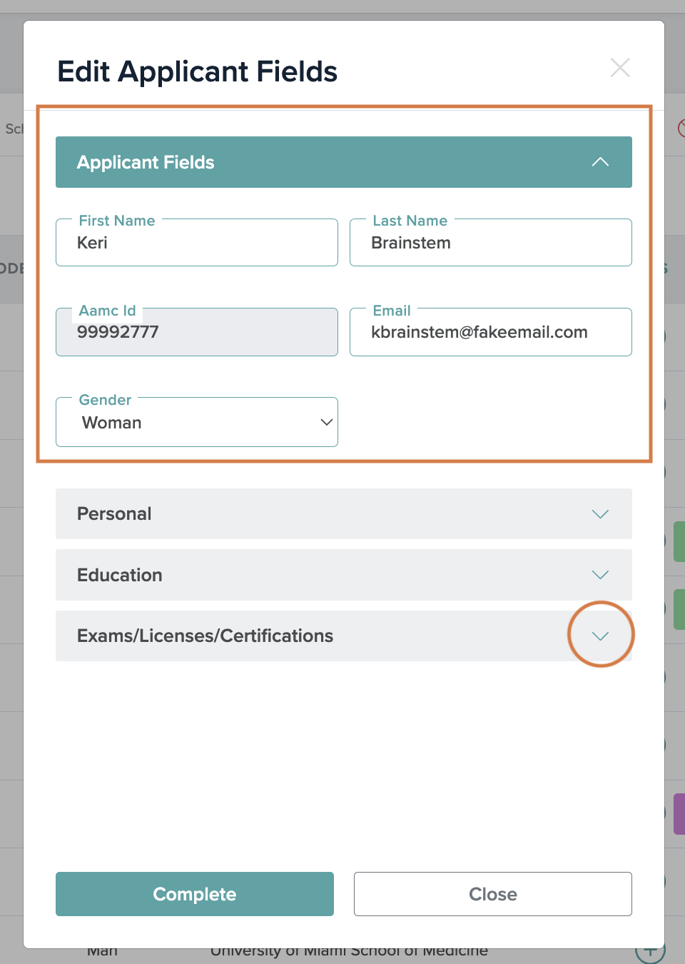 Editing Applicant Data – ThalamusGME