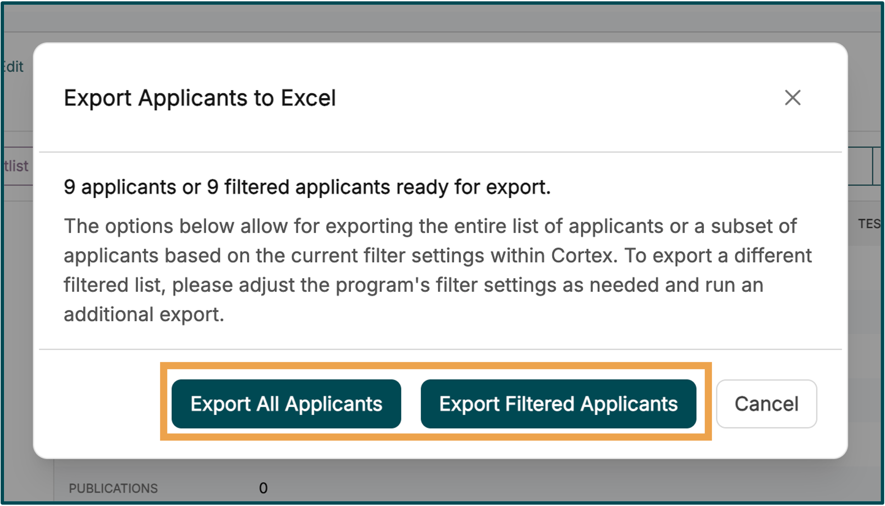 Exporting Applicant Data from Cortex – ThalamusGME