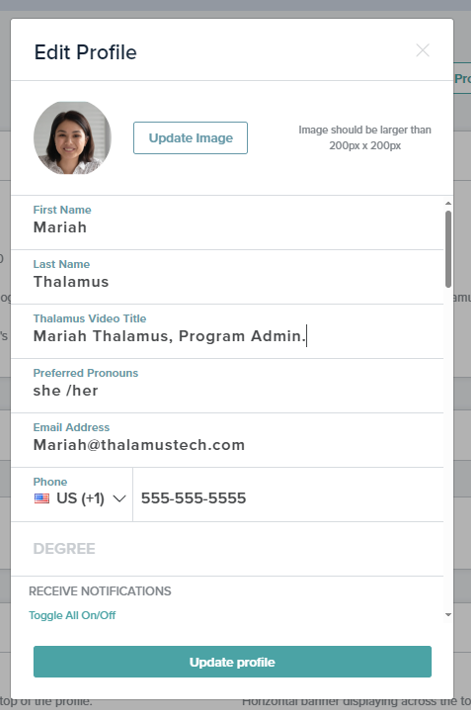 Managing Your Faculty Profile – ThalamusGME