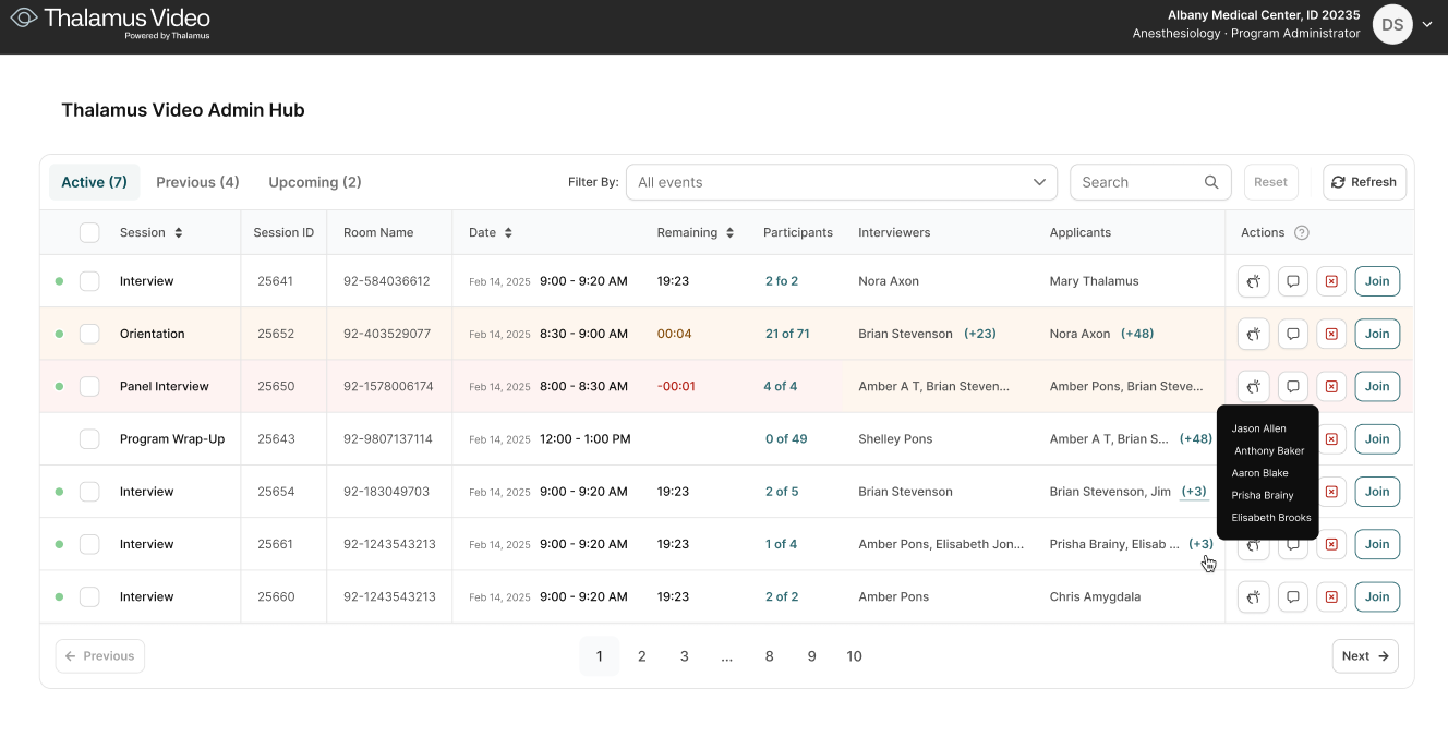 Viewing and Managing the Thalamus Video Admin Hub – ThalamusGME