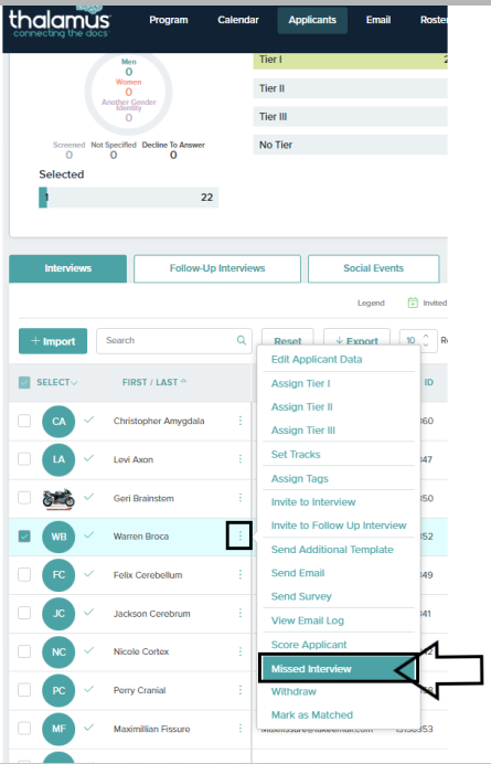 Manually Scheduling or Cancelling Applicants from Follow up Interviews – ThalamusGME